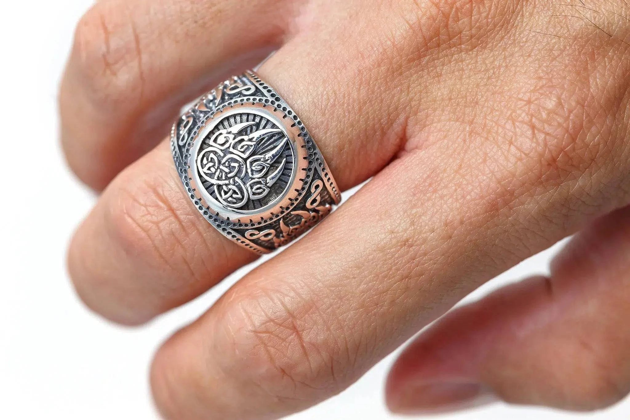 925 Silver Viking Ring - Bear Claw Symbol– Odins-Glory