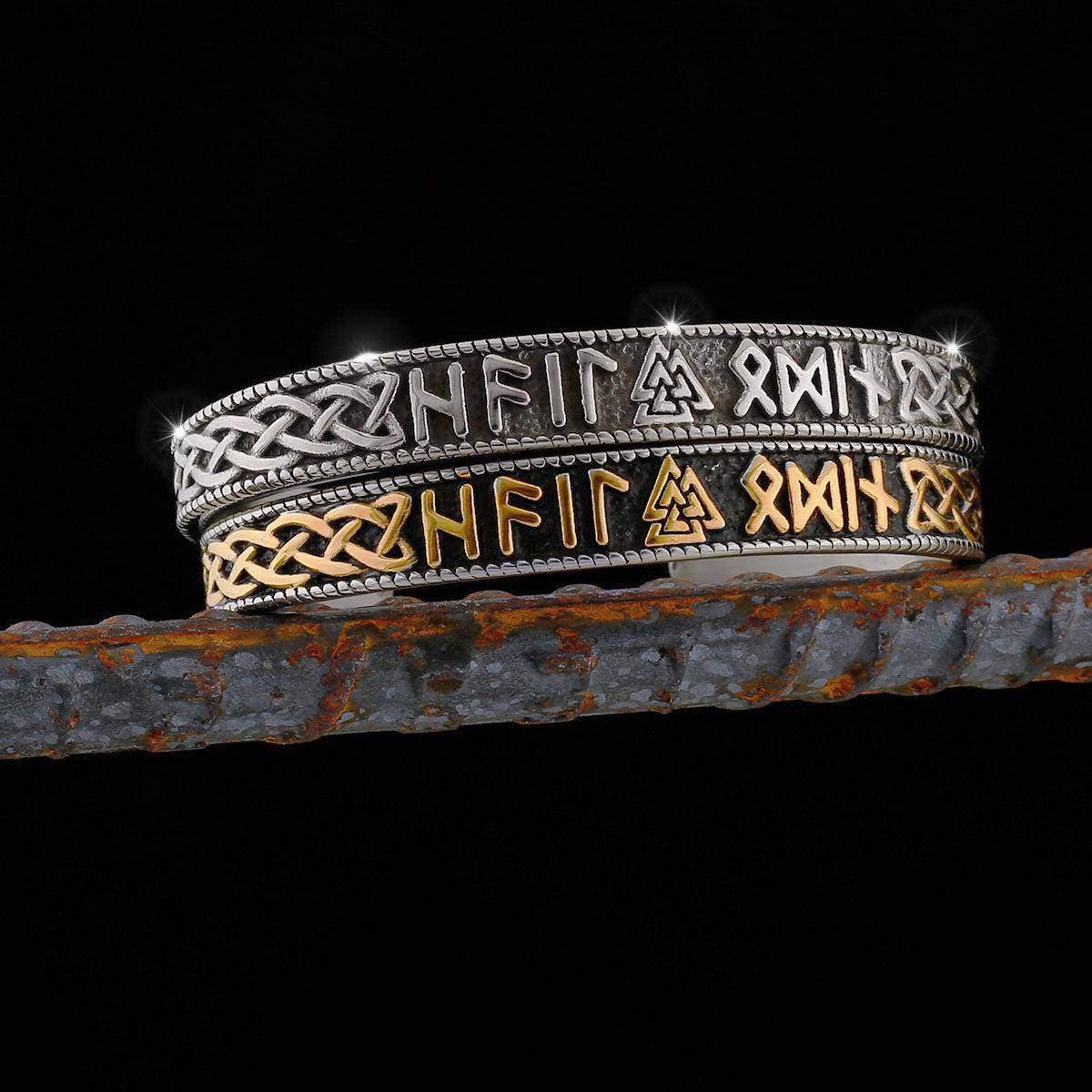 Viking Arm Ring Gold & Silver Runes | Odins-Glory