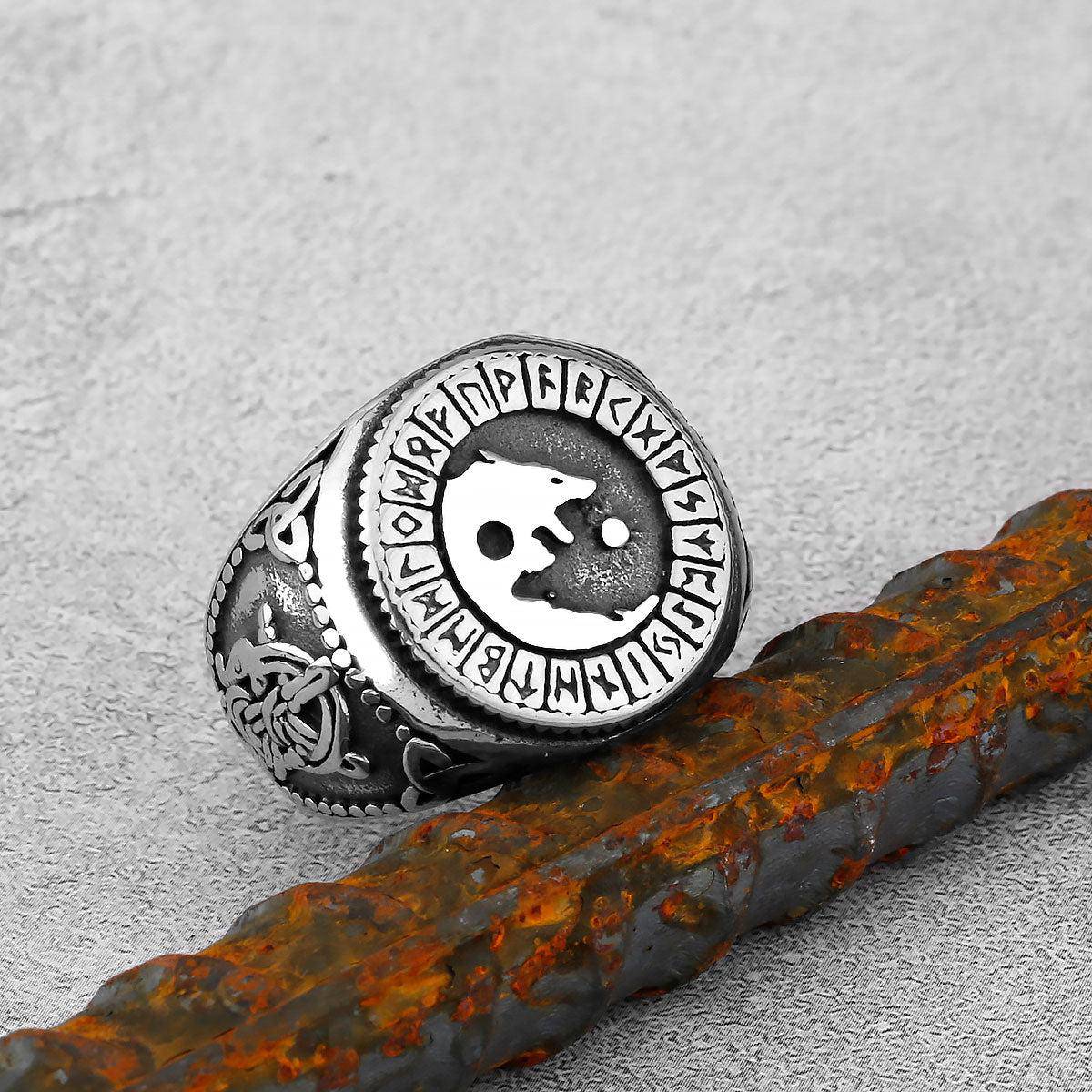 Viking Ring Fenrir Swallowing Sun | Odins-Glory