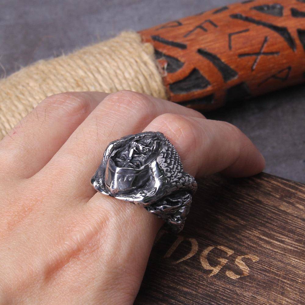 Viking Ring Odin Wolf & Raven | Odins-Glory