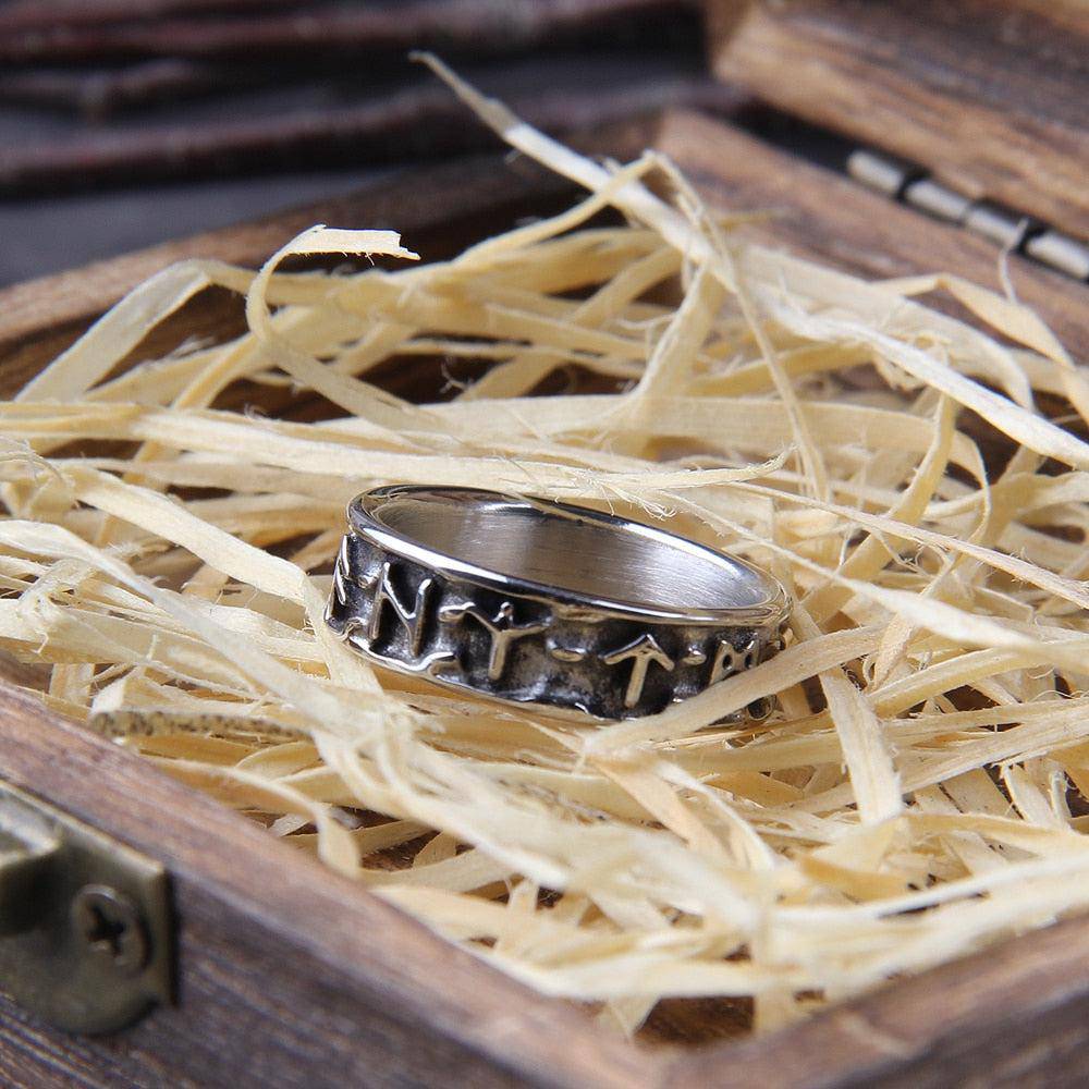 Viking Rune Inscription Rings 7 / Silver | Odins-Glory